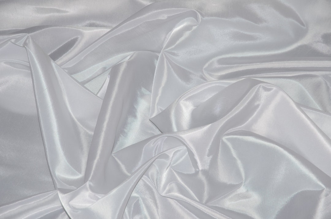 White Taffeta Fabric | Faux Silk Taffeta Fabric | Fabric by the Yard 58 ...