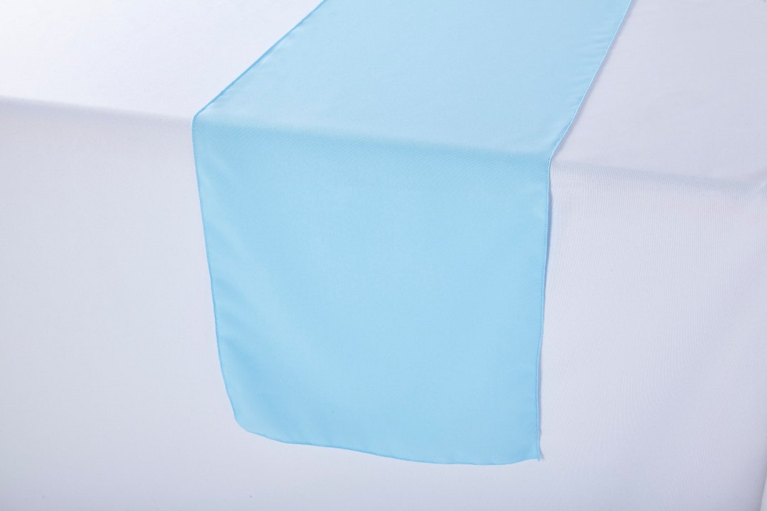 Baby Blue Polyester Table Runner | Wedding Table Runners - Etsy