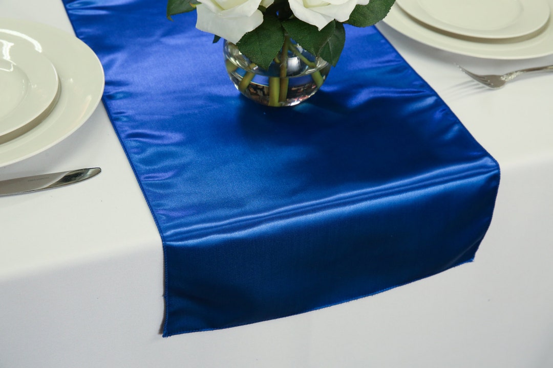 Royal Blue Satin Table Runner | Wedding Table Runners - Etsy