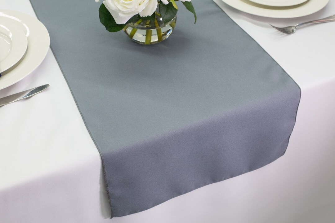 Gray Table Runner Polyester | Wedding Table Runners - Etsy