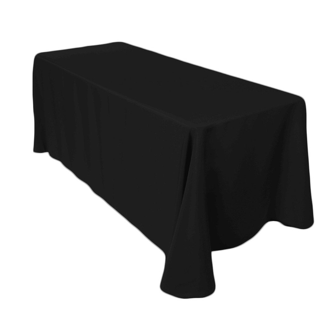 108 X 156 Rectangular Black Tablecloth Polyester - Etsy