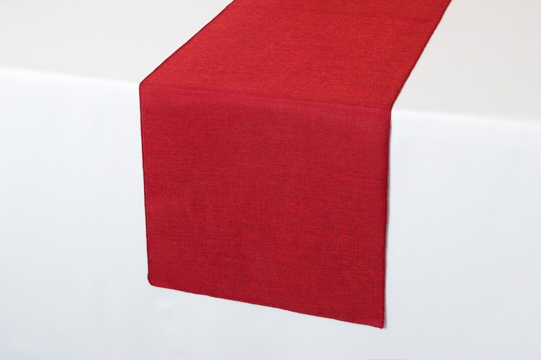 Red Faux Burlap Table Runner | Red Vintage Linen Table Runner - Etsy