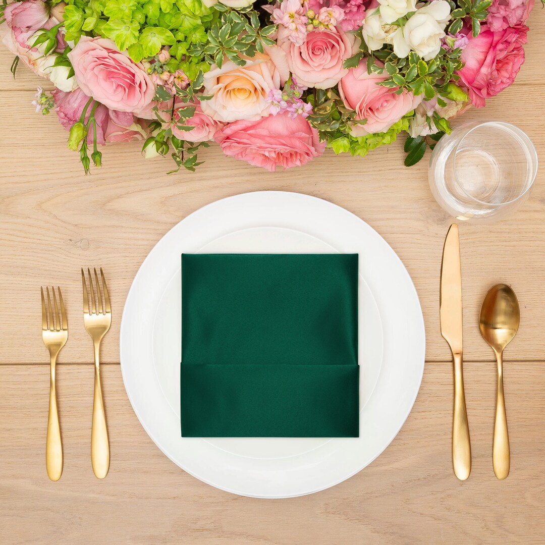 Hunter Green Napkin Lamour Satin - Etsy