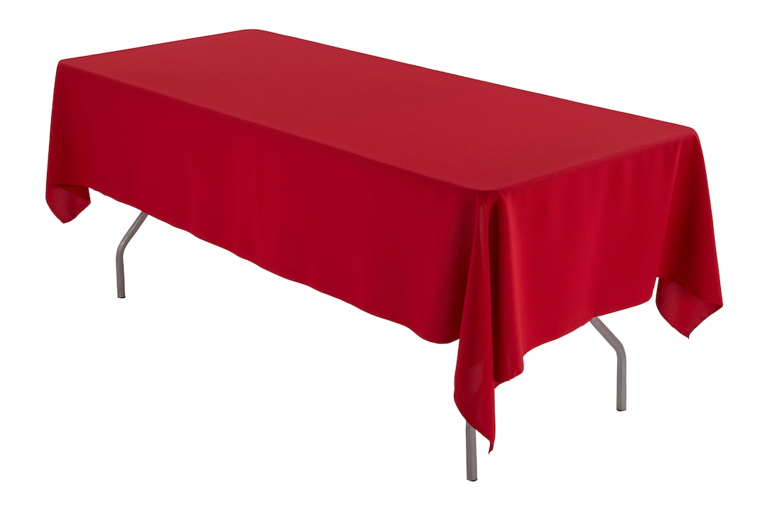 60" X 84" Rectangular Red Tablecloth Polyester | Wedding Tablecloth - Etsy