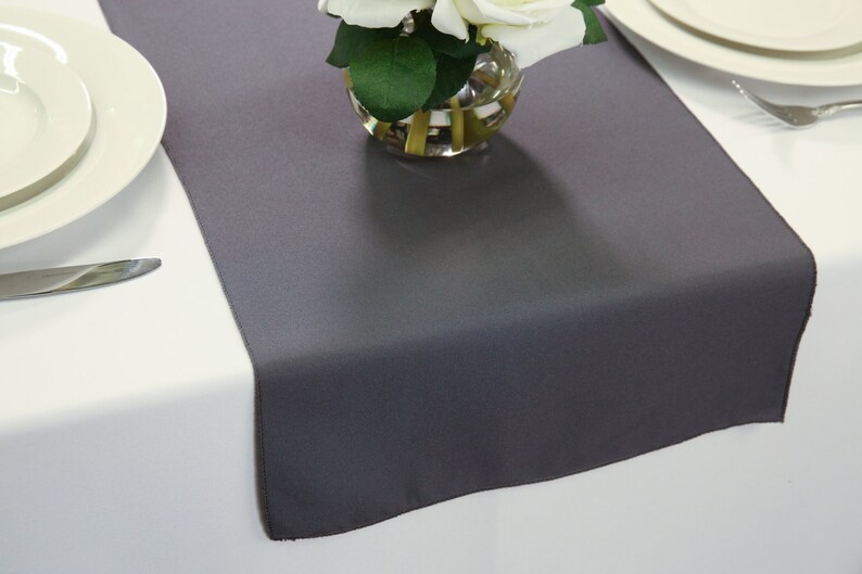 Charcoal Table Runner Polyester Wedding Table Runners - Etsy