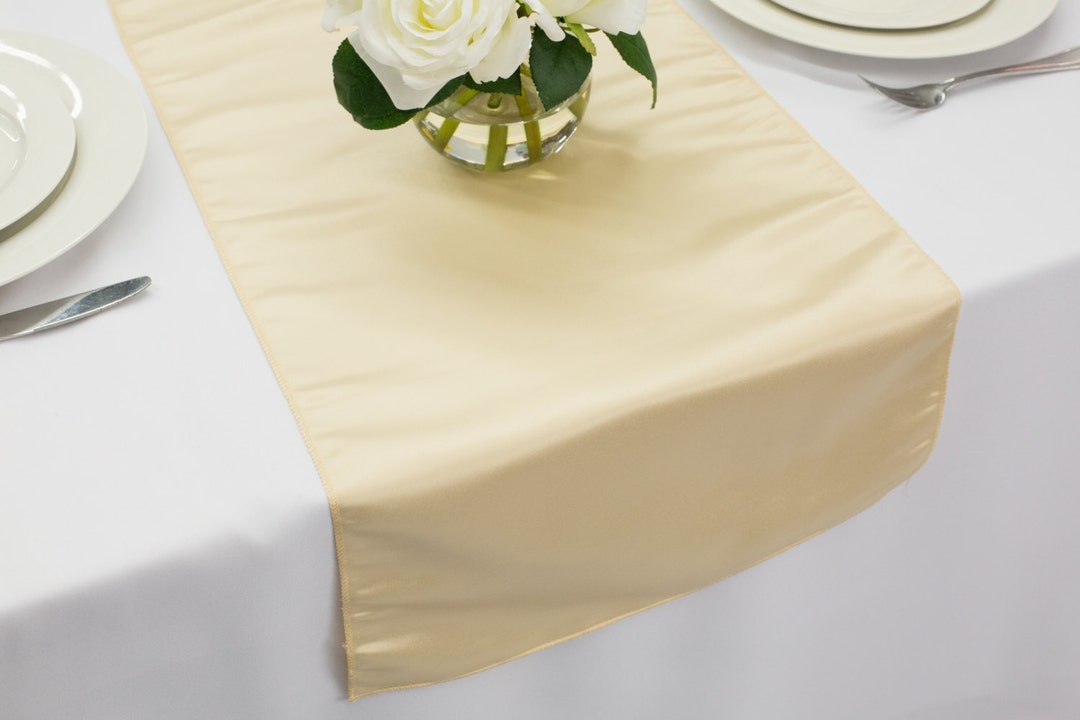 Champagne Table Runner L'amour Satin | Wedding Table Runners - Etsy