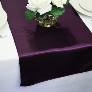 Plum Satin Table Runner Wedding Table Runners | Etsy