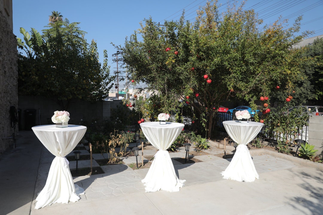 132" Round Ivory Shantung Tablecloth | Wedding Tablecloths | Cocktail ...