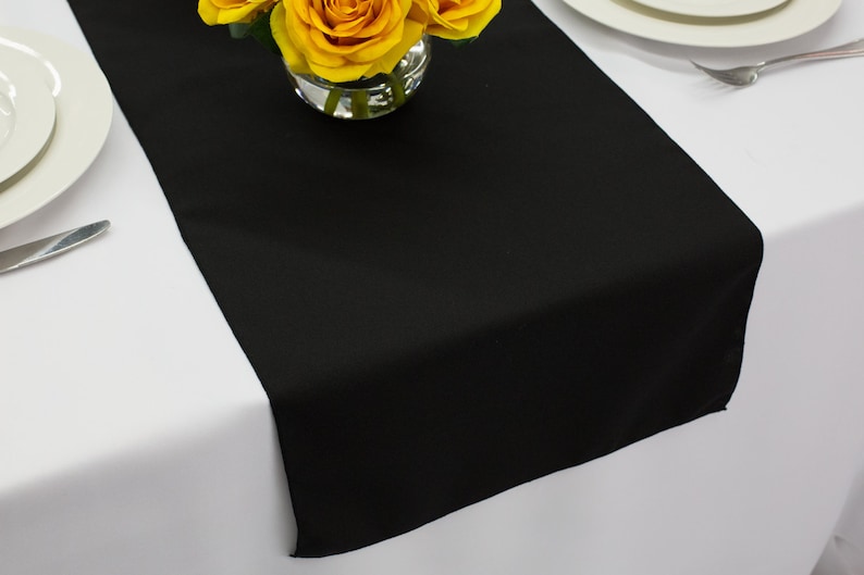 Black Table Runner Polyester Wedding Table Runners | Etsy
