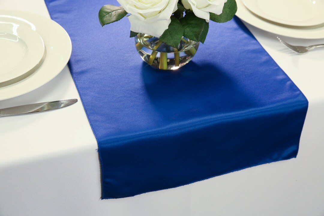 Royal Blue L'amour Satin Table Runner | Wedding Table Runners - Etsy