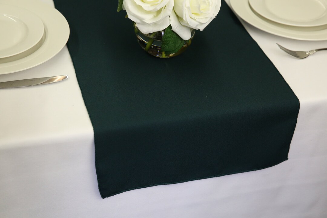 Hunter Green Polyester Table Runner Wedding Table Runners - Etsy