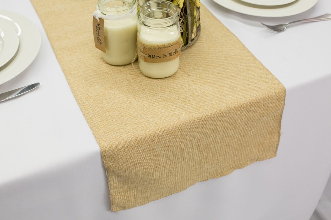 Brown Faux Burlap Table Runner | Wedding Table Runners - Etsy