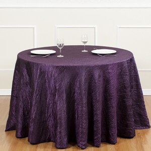 120 Inch Round Plum Tablecloth Crease Taffeta Eggplant - Etsy