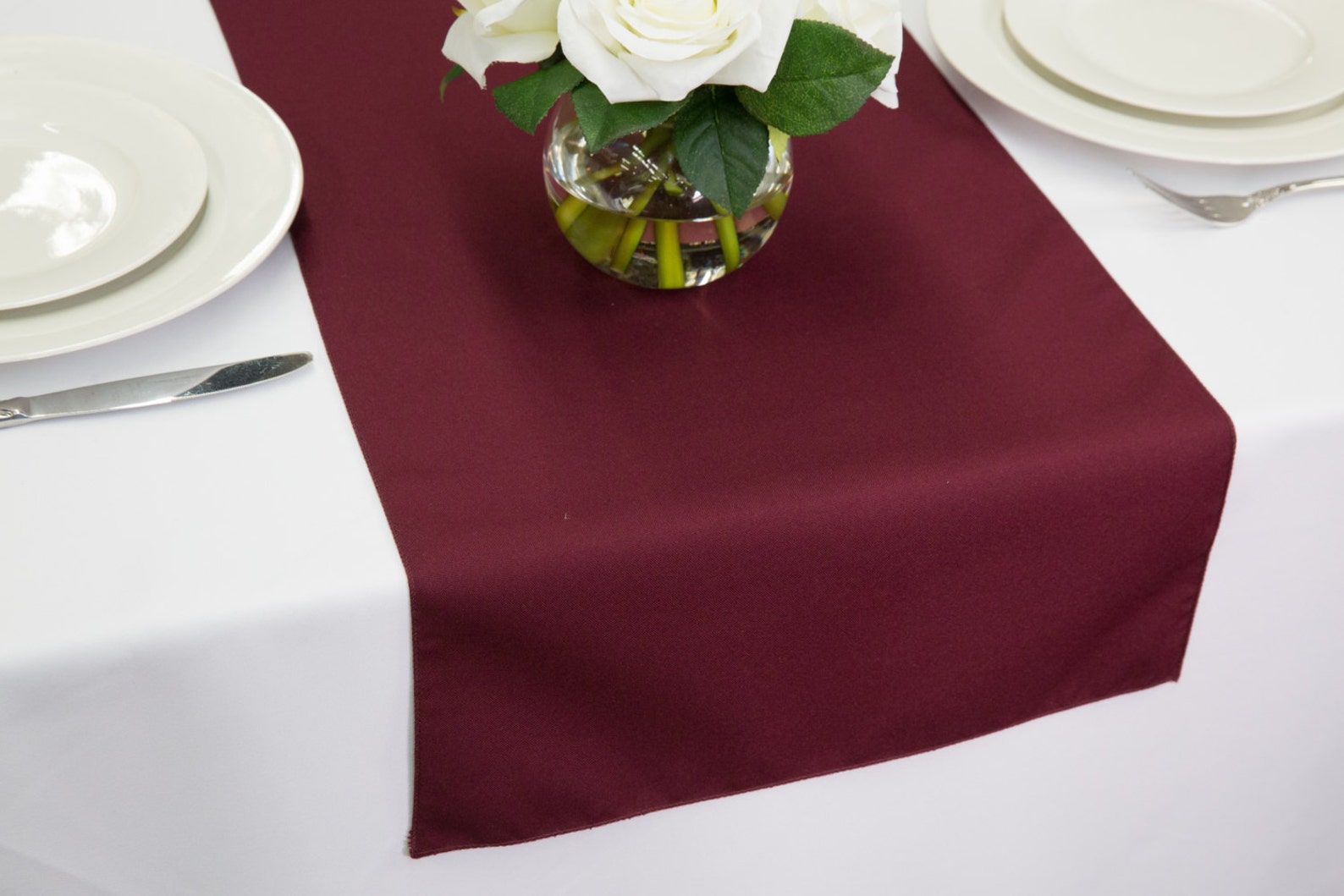 Burgundy Polyester Table Runner Wedding Table Runners - Etsy