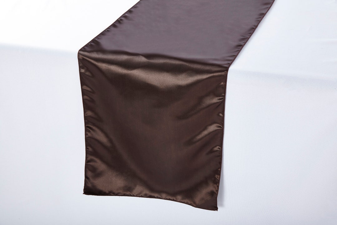 Chocolate Brown Satin Table Runner | Wedding Table Runners - Etsy