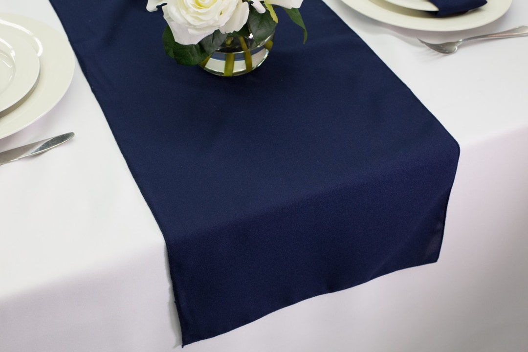 Navy Blue Table Runner Polyester | Wedding Table Runners - Etsy