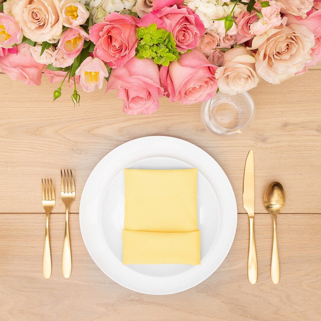 Light Yellow Napkin Polyester - Etsy