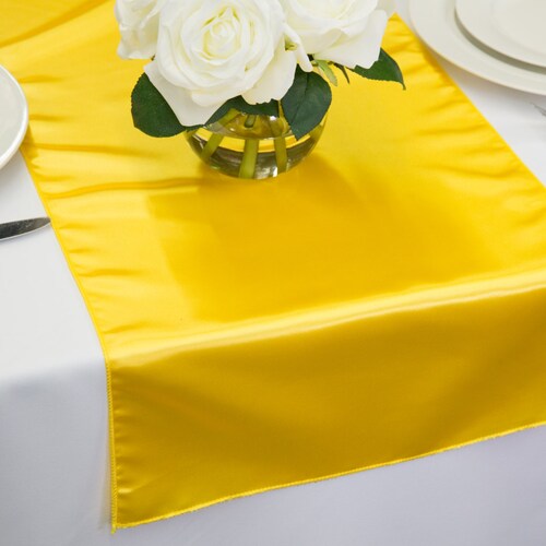 Yellow Satin Table Runner Wedding Table Runner 12X108 - Etsy
