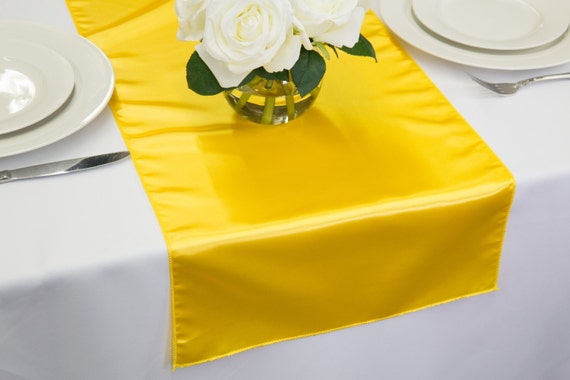 Yellow Satin Table Runner Wedding Table Runners - Etsy