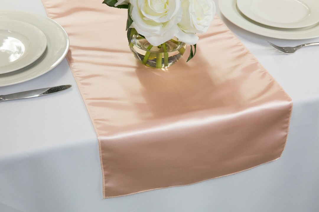 Blush Satin Table Runner | Wedding Table Runners - Etsy