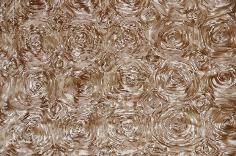 85" Square Taupe Rosette Table Overlay | Wedding Tablecloths - Etsy