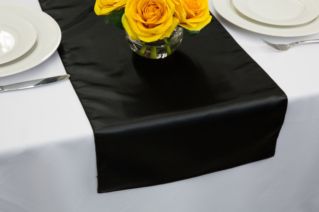 Black Satin Table Runner | Wedding Table Runners - Etsy
