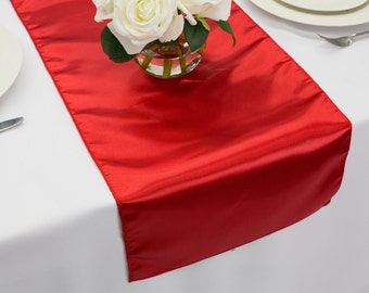 Red Polyester Table Runner Wedding Table Runners | Etsy