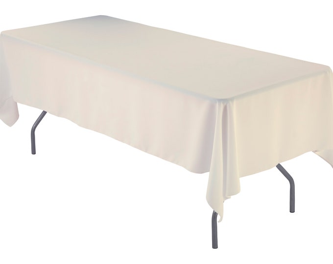 90 X 132 Inch Rectangular Ivory Tablecloth Polyester Wedding - Etsy