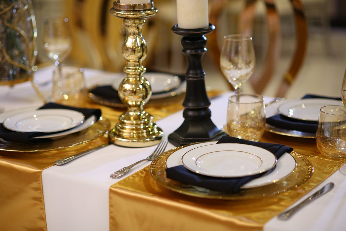 Gold Satin Table Runner Wedding Table Runners - Etsy