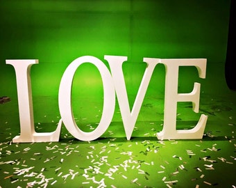 LARGE LOVE Letter With Roses Cutouts Love Party Props Love Sign Decor ...