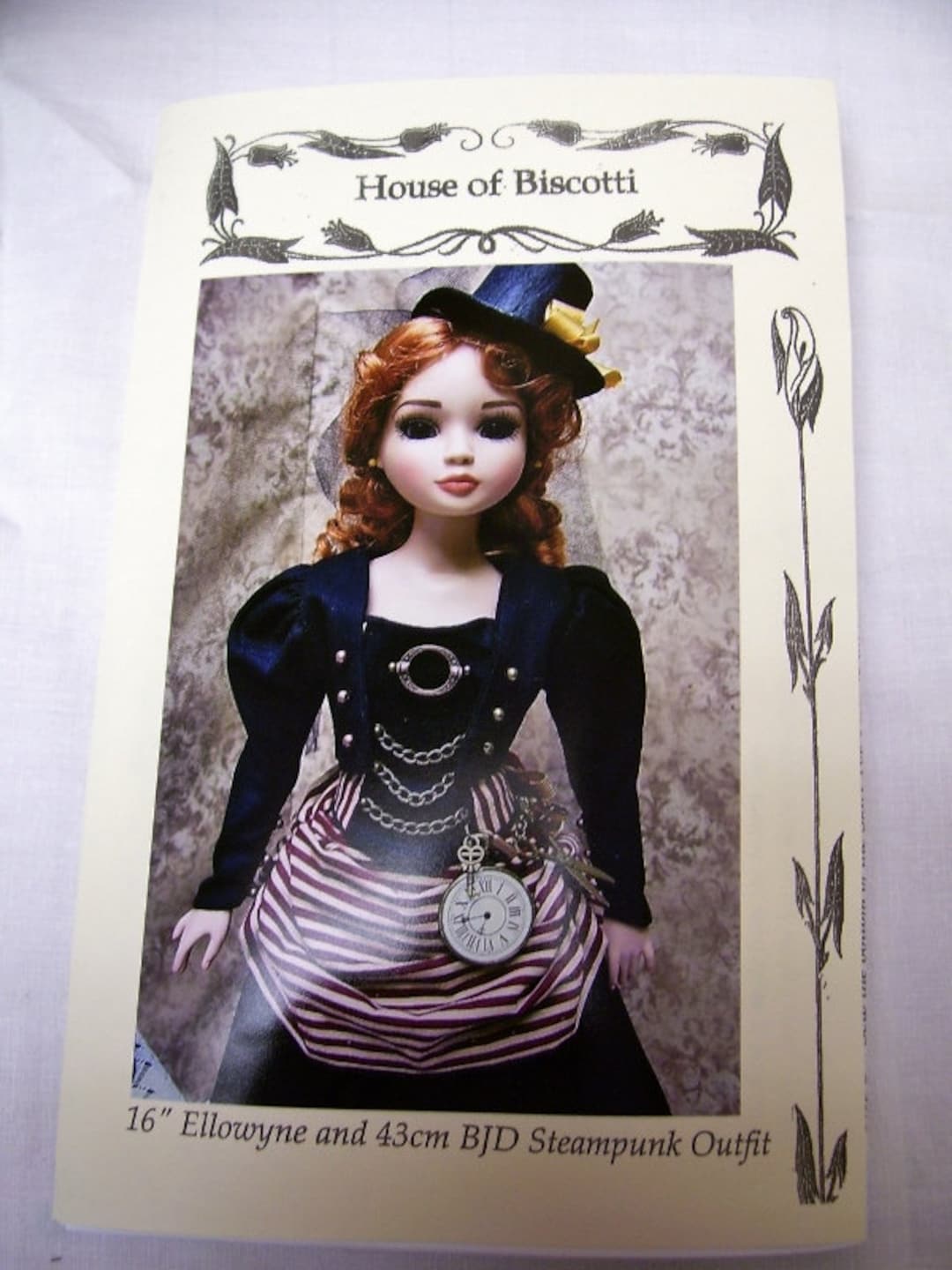 Paper Pattern for 16" Ellowyne or BJD, Victorian "steampunk" Outfit ...