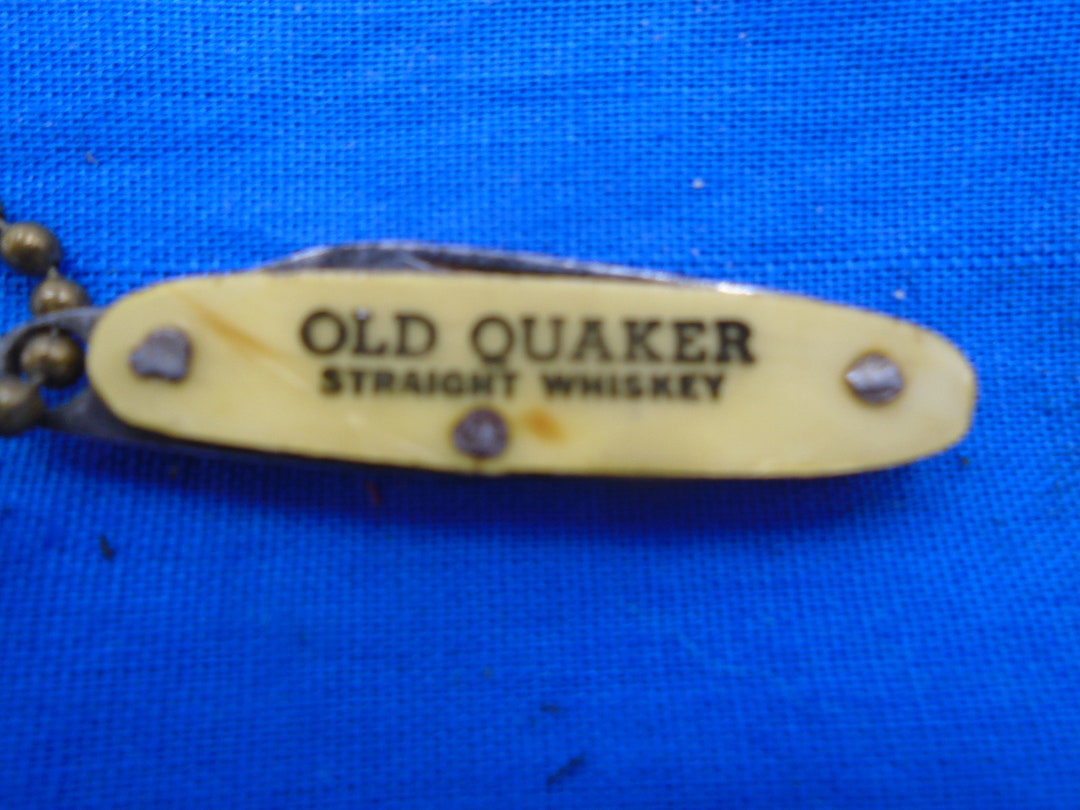 Vintage Old Quaker Straight Whiskey Folding Pen Knife, Very Fine ...