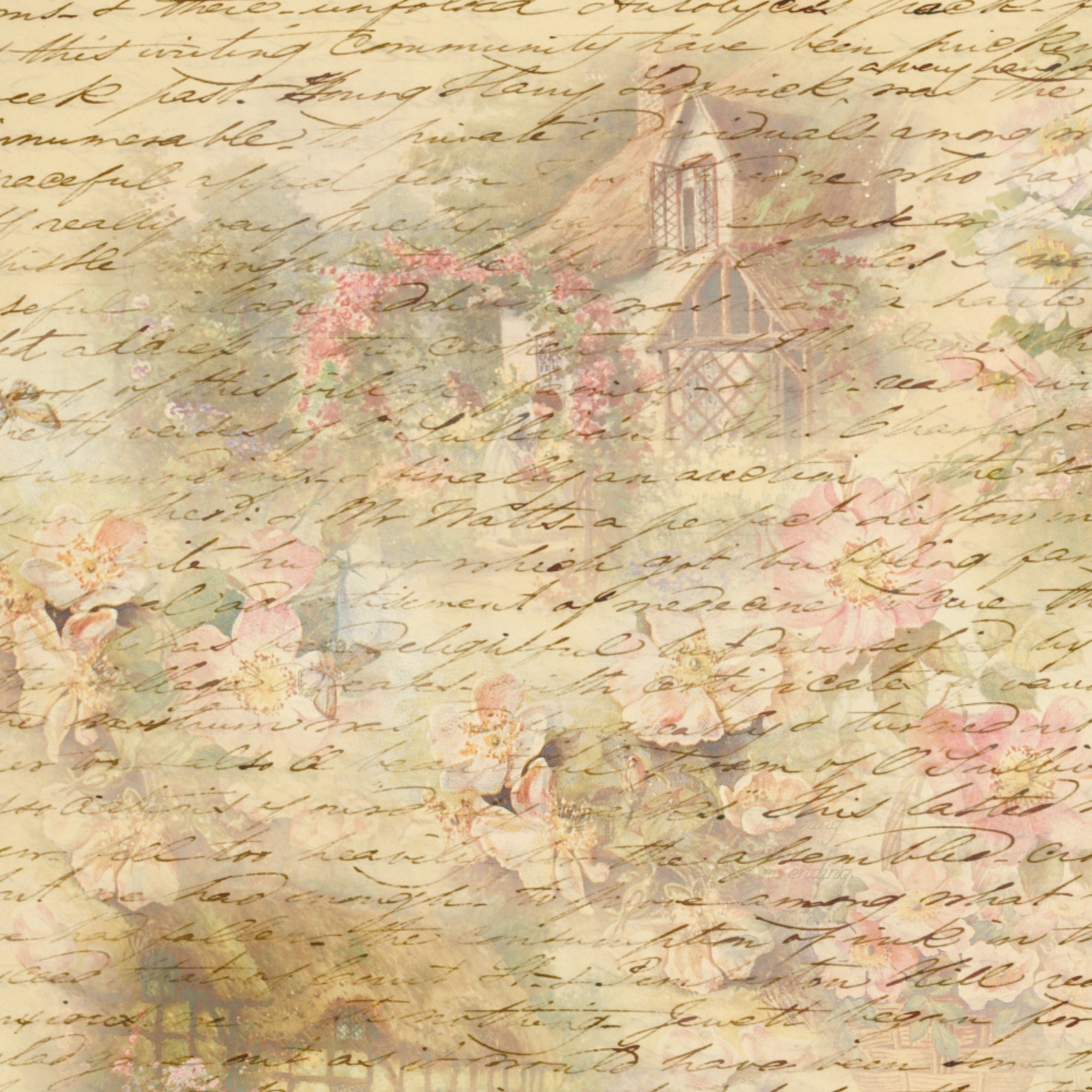 Cottagecore English Country Cottage Junk Journal Papers With Flowers on ...