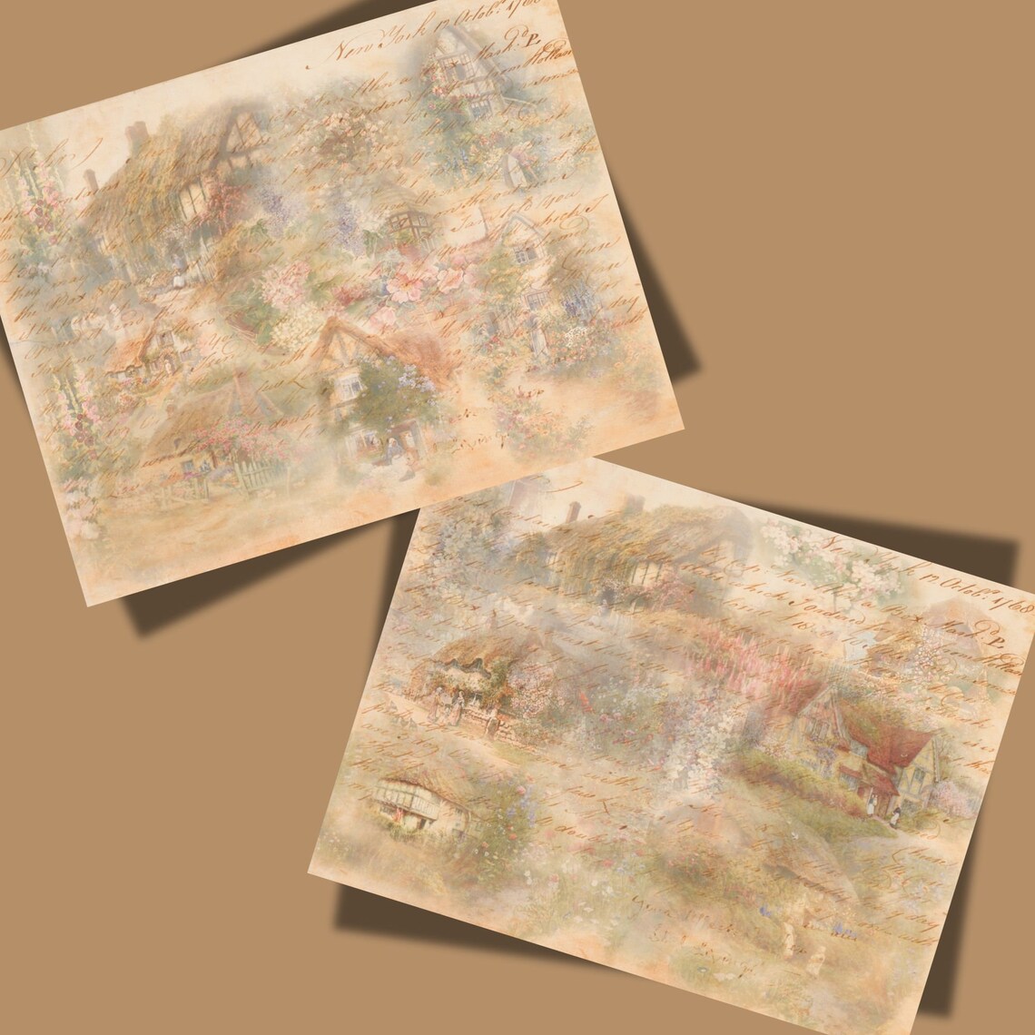 Cottagecore English Country Cottage Junk Journal Papers With Flowers on ...