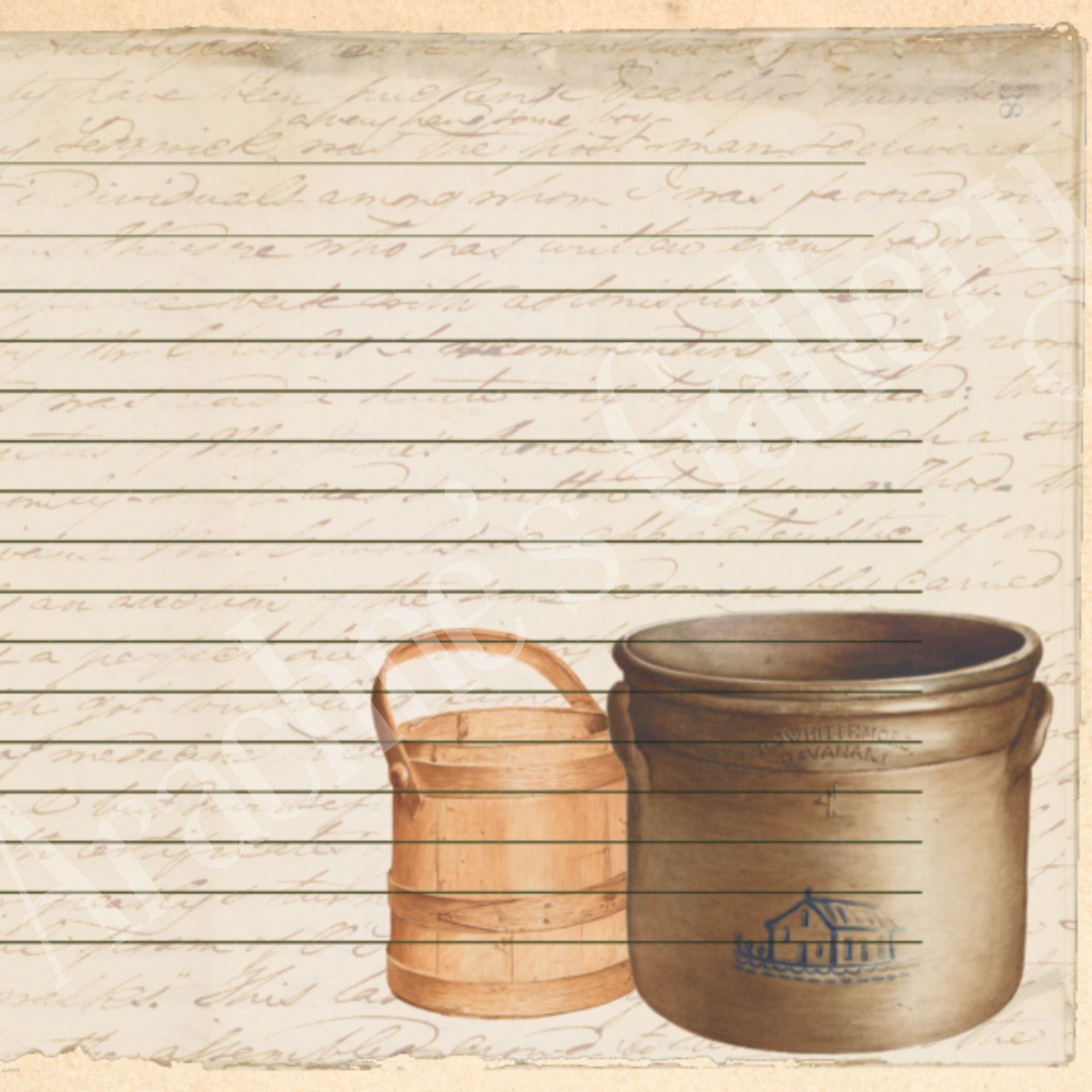 Country Farmhouse Stoneware and Wood Printable Recipe Cards for Recipe ...