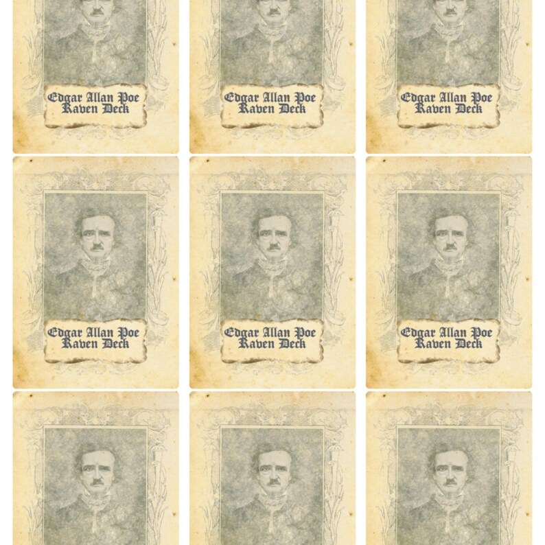 Edgar Allan Poe Playing Cards Printable Playing Cards - Etsy