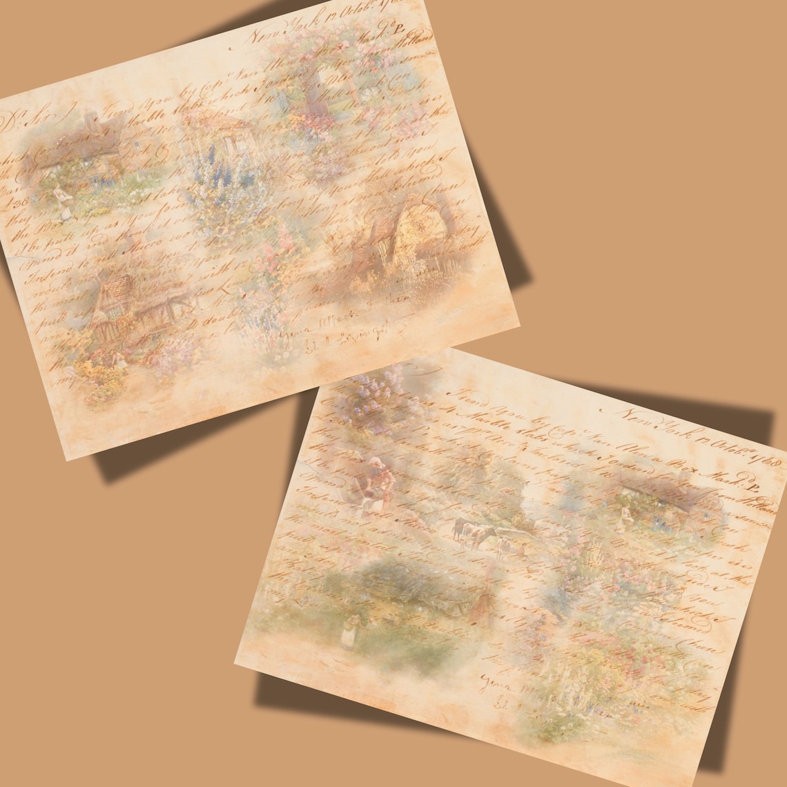 Cottagecore English Country Cottage Junk Journal Papers With Flowers on ...