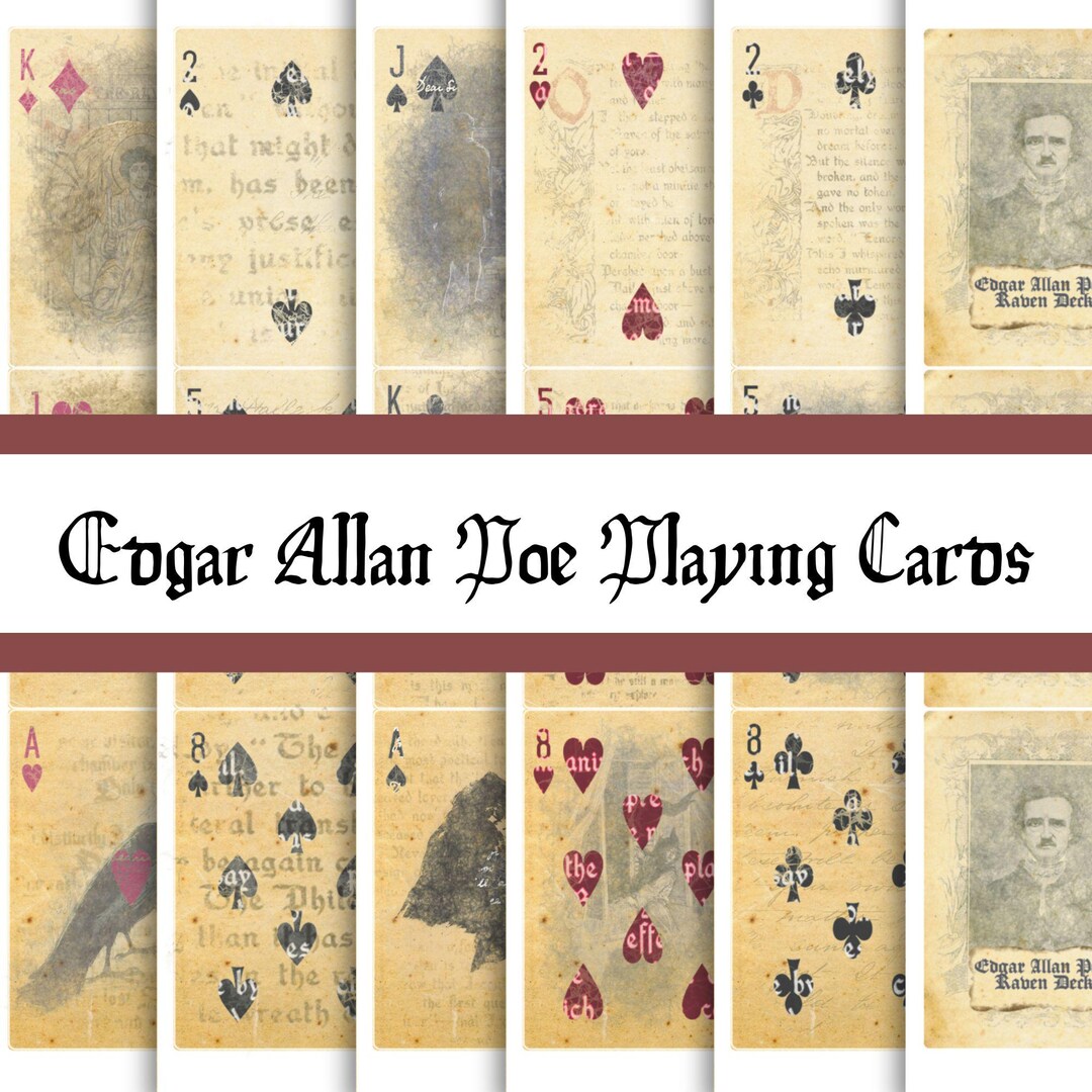 Edgar Allan Poe Playing Cards Printable Playing Cards - Etsy