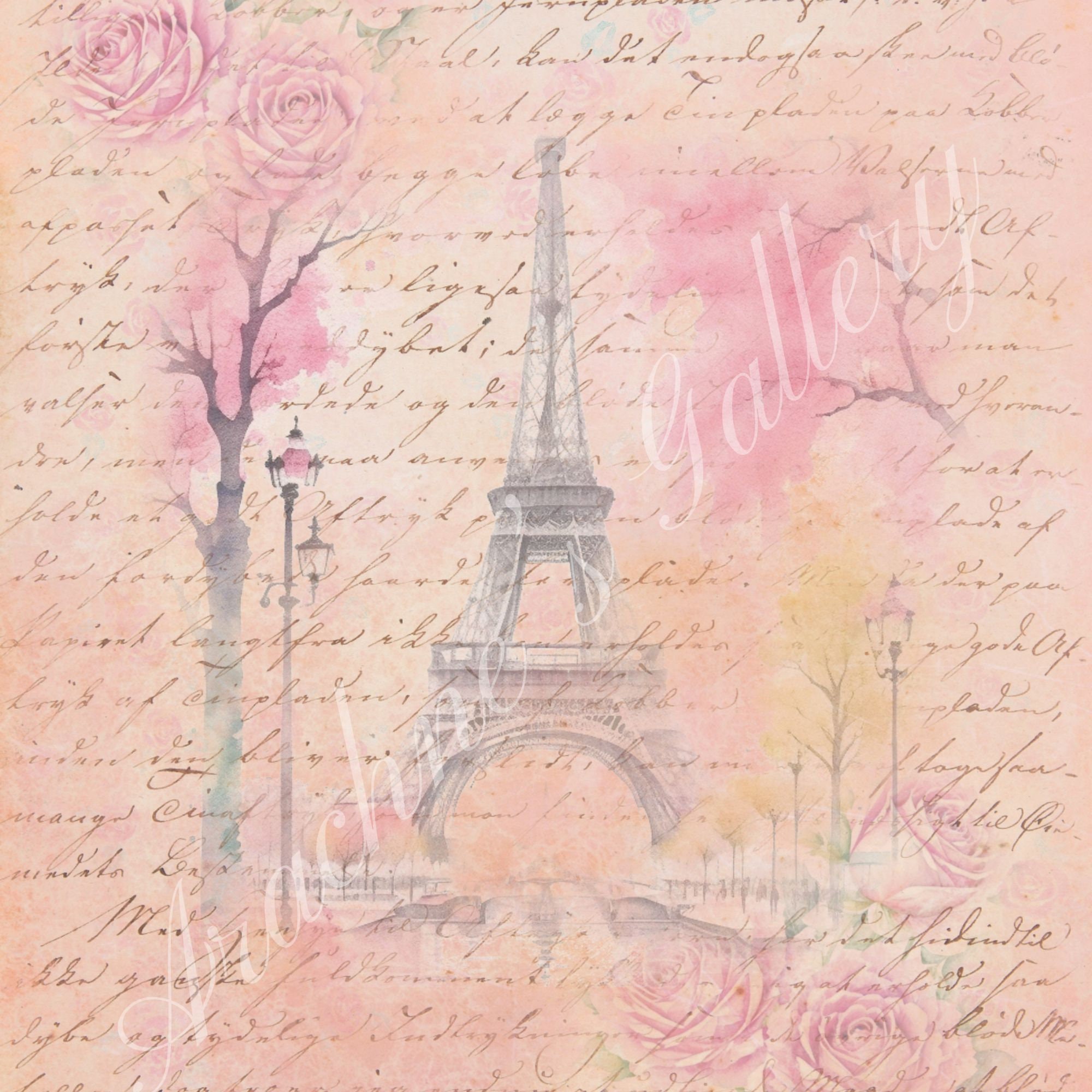 Pink Paris Printable Decoupage Paper - Etsy