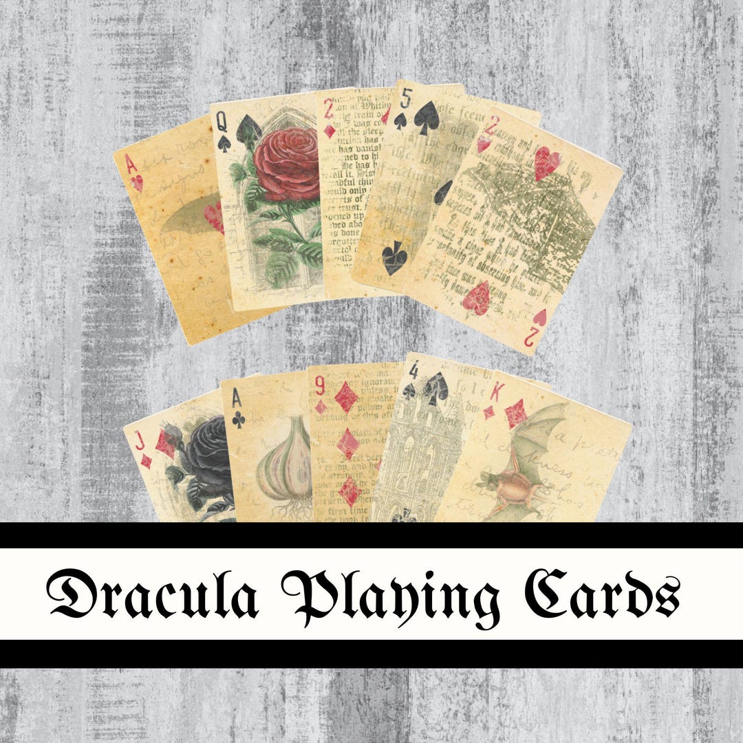 Dracula Playing Cards Printable Playing Cards - Etsy