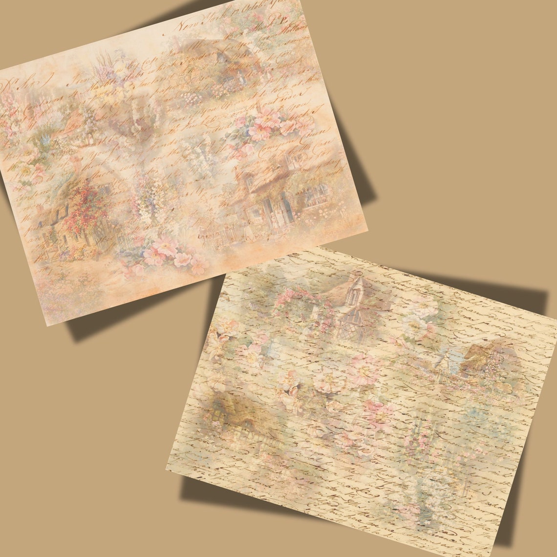 Cottagecore English Country Cottage Junk Journal Papers With Flowers on ...