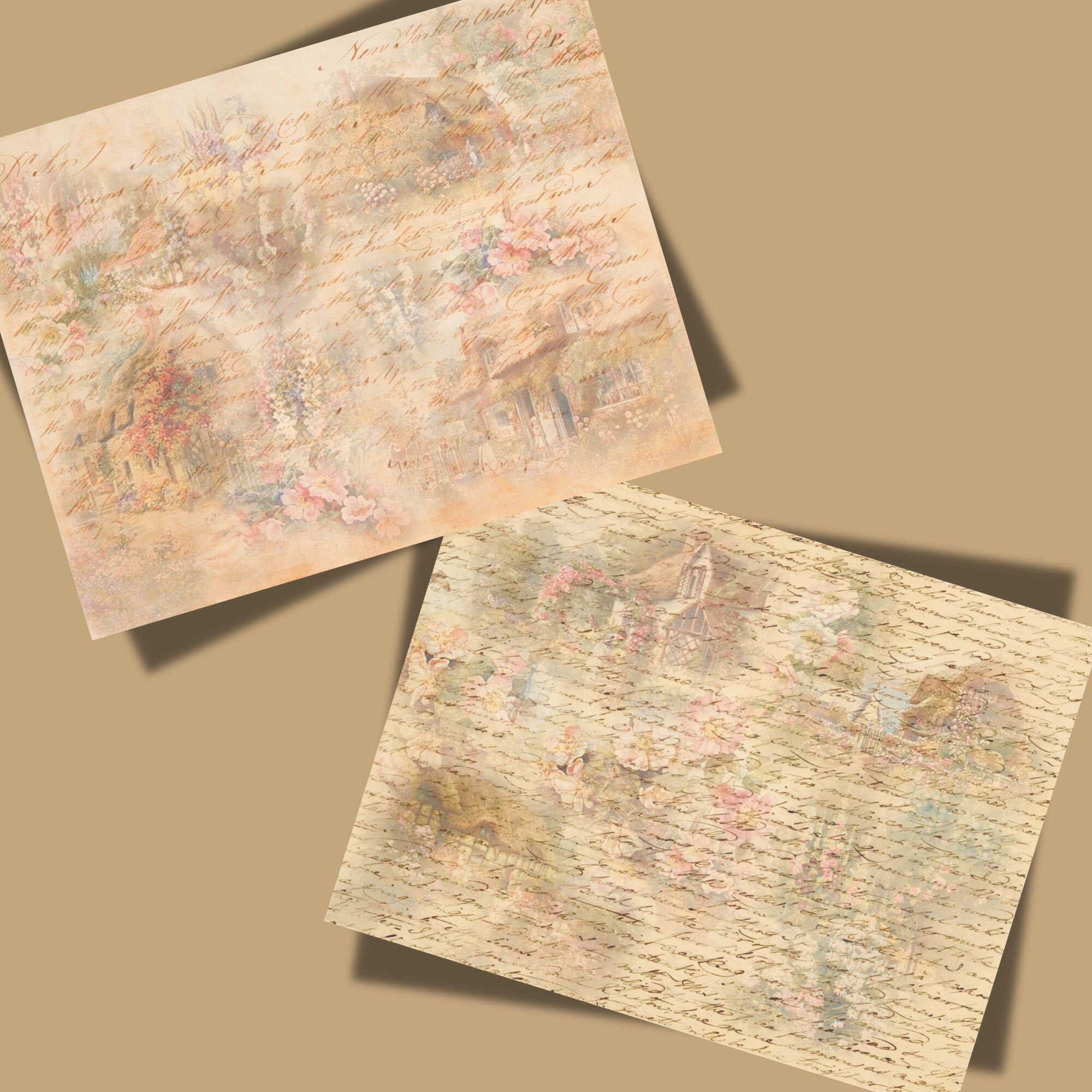 Cottagecore English Country Cottage Junk Journal Papers With Flowers on ...