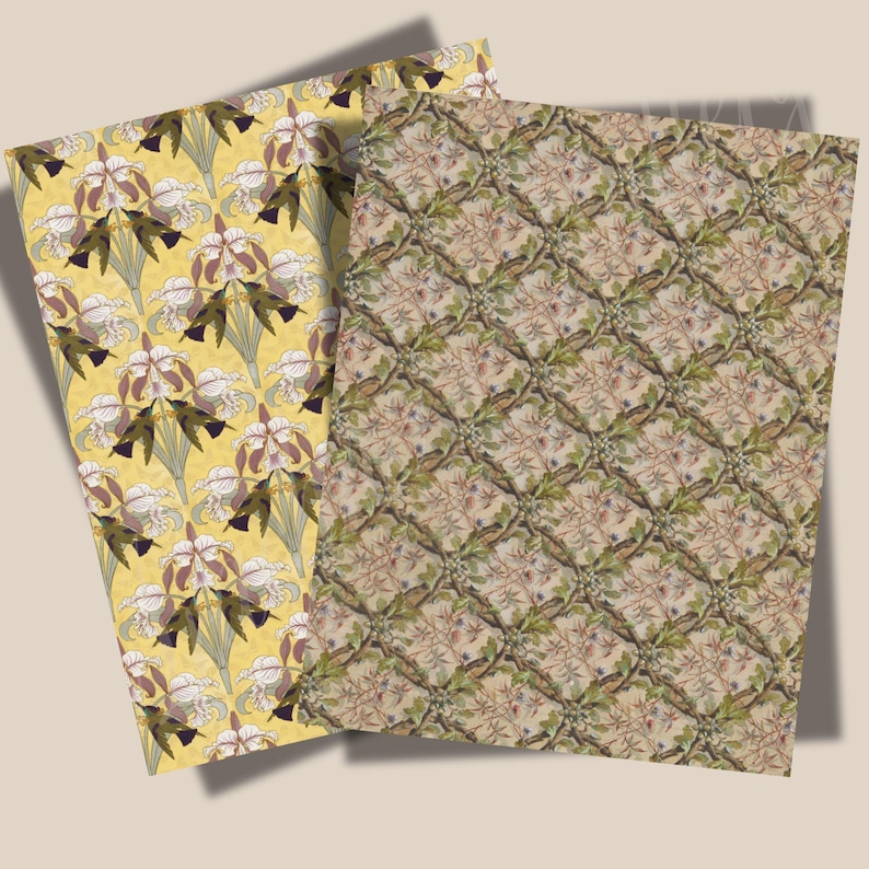 Vintage Wallpaper Printable Dollhouse Wallpaper Miniature Download - Etsy