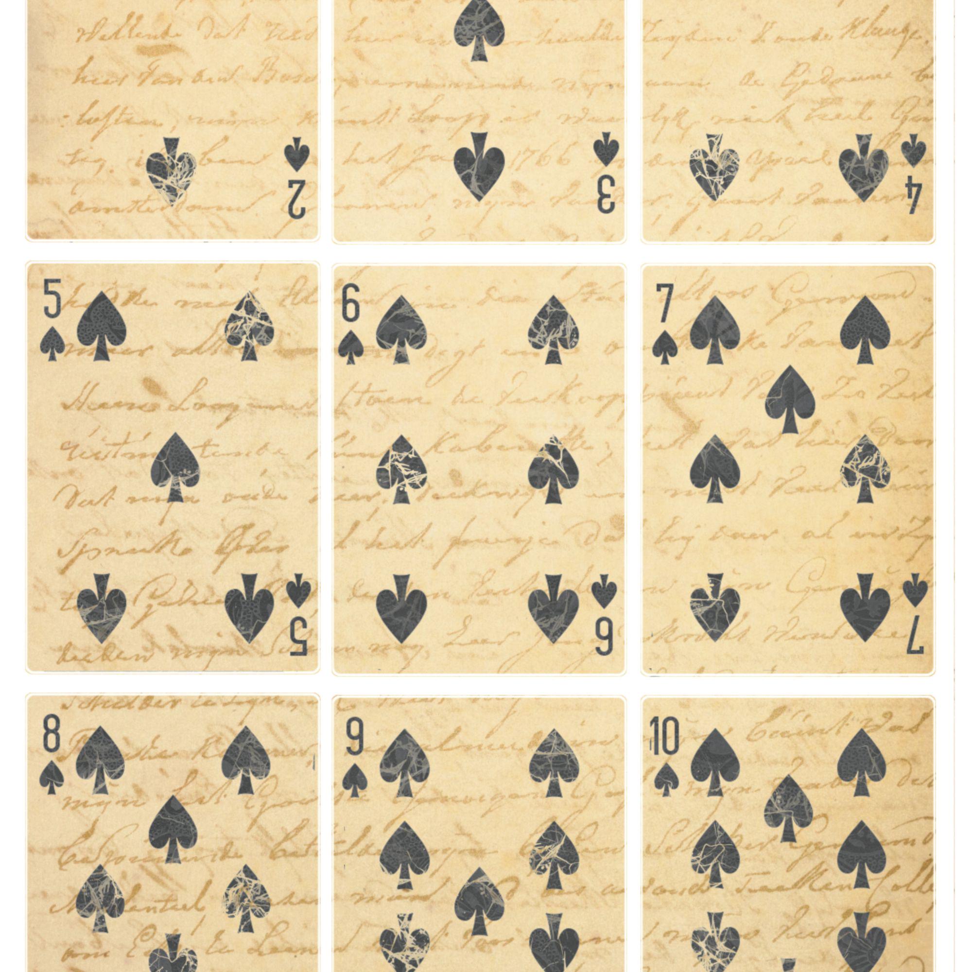 Plain Playing Cards Printable Distressed Junk Journal Ephemera Vintage ...