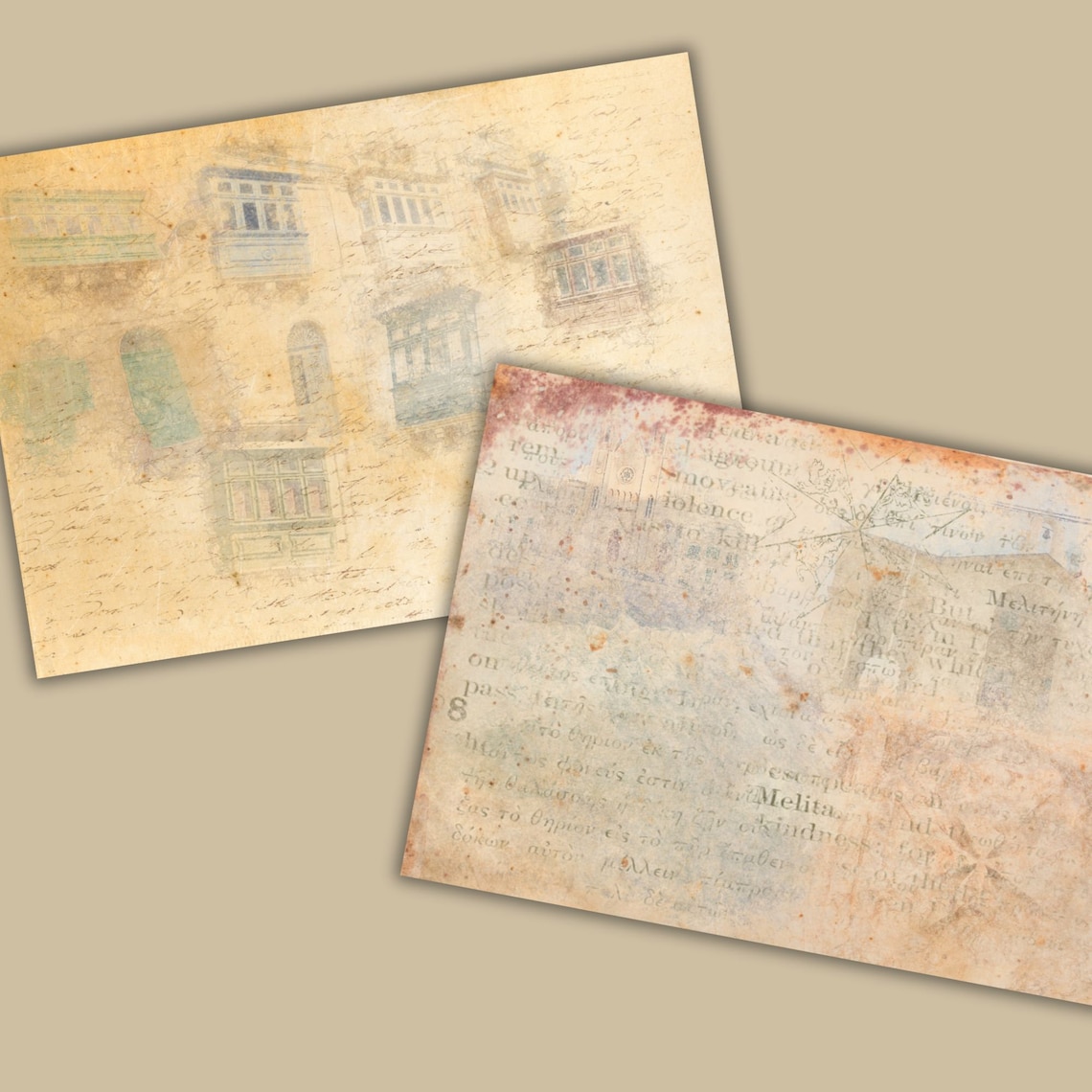 The Maltese Papers Malta Junk Journal Paper Pack, Digital Paper Pack ...