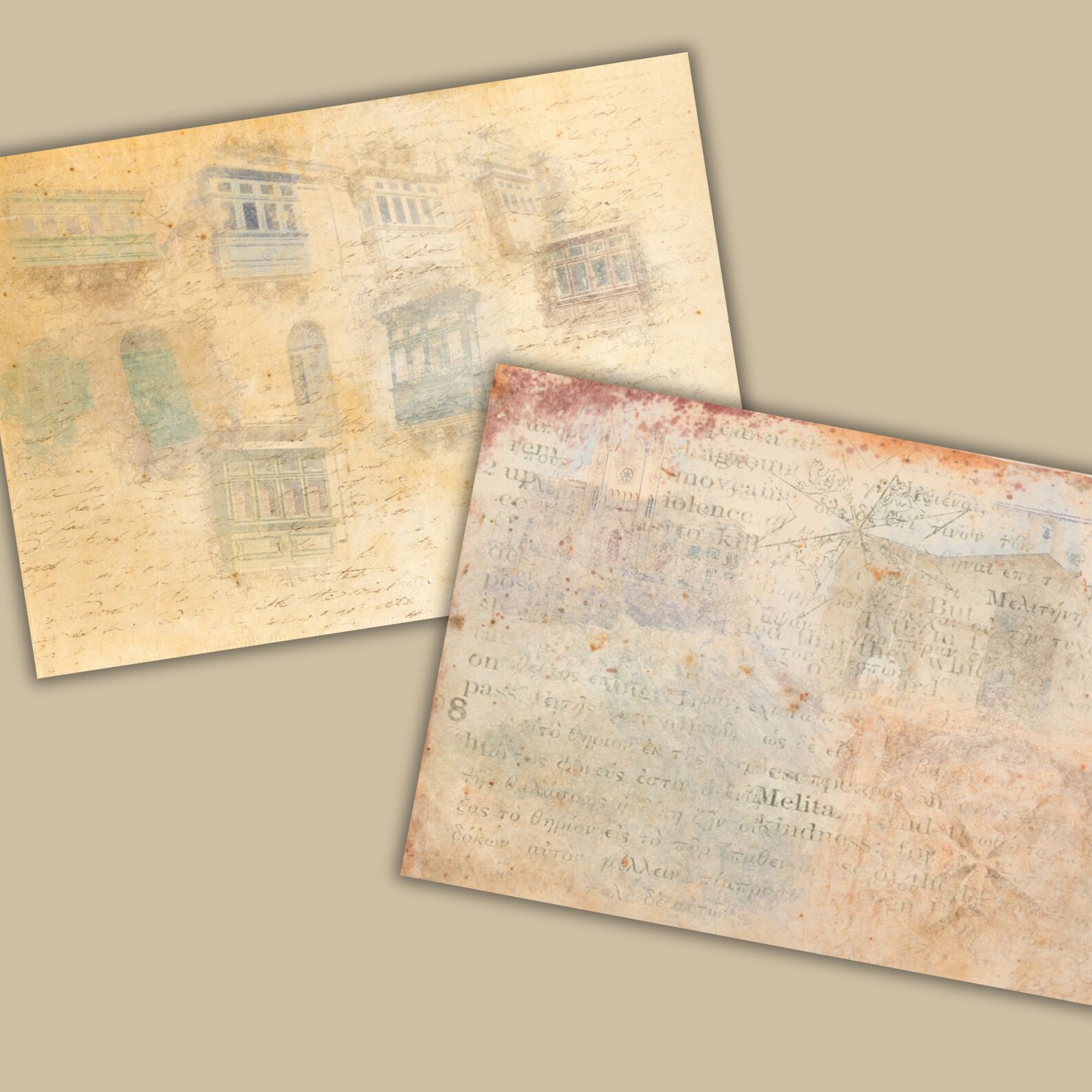 The Maltese Papers Malta Junk Journal Paper Pack, Digital Paper Pack ...