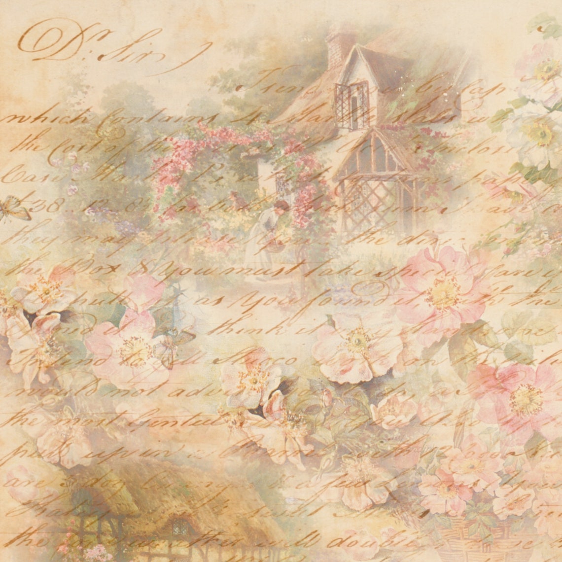 Cottagecore English Country Cottage Junk Journal Papers With Flowers on ...