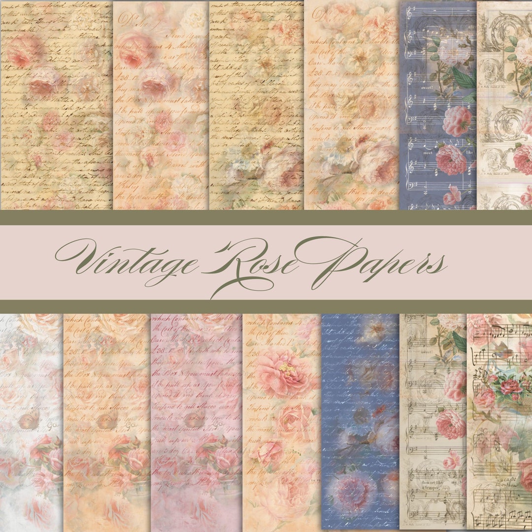 Vintage Rose Papers for Junk Journaling, Scrapbooking, or Collage - Etsy