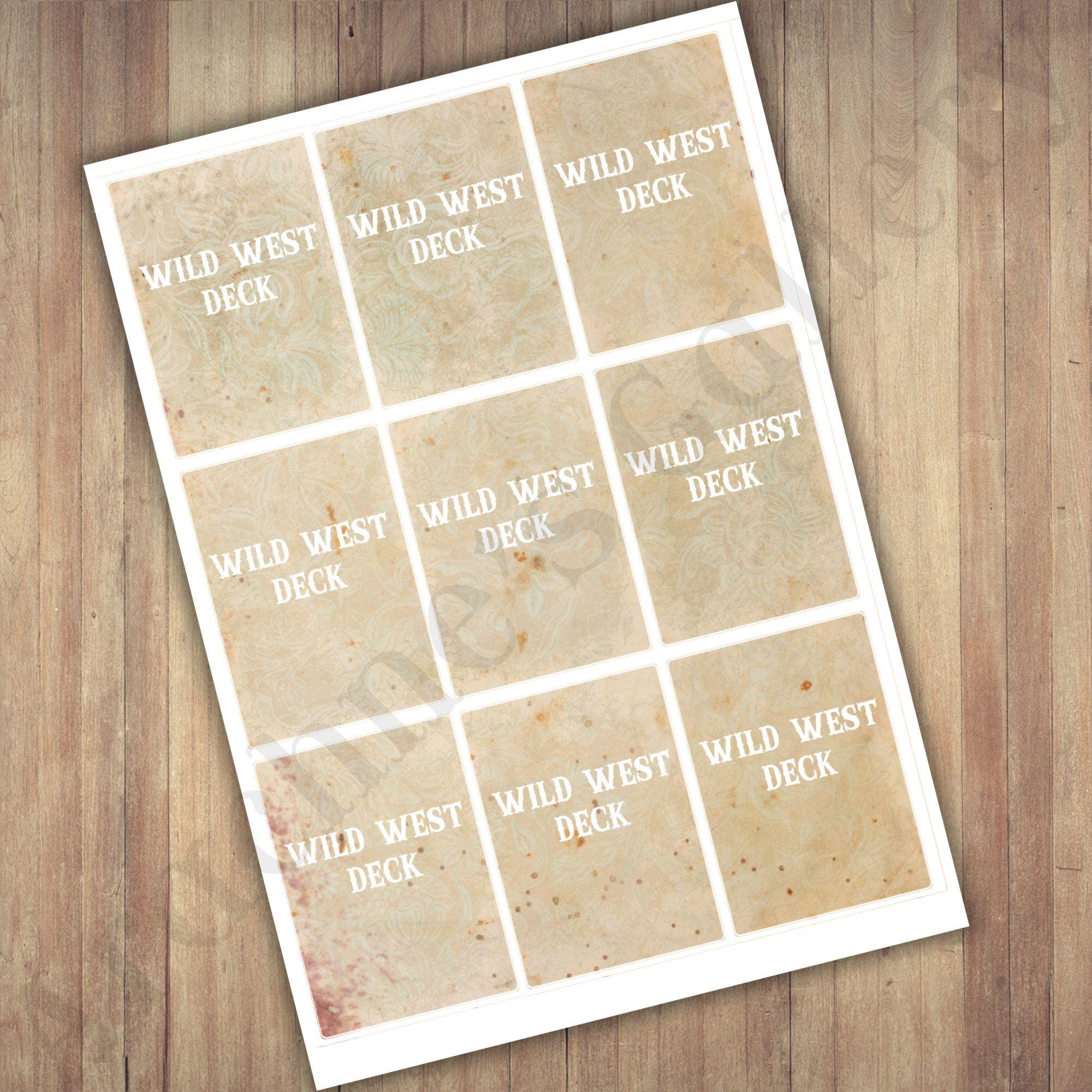 Wild West Playing Cards Printable - Etsy