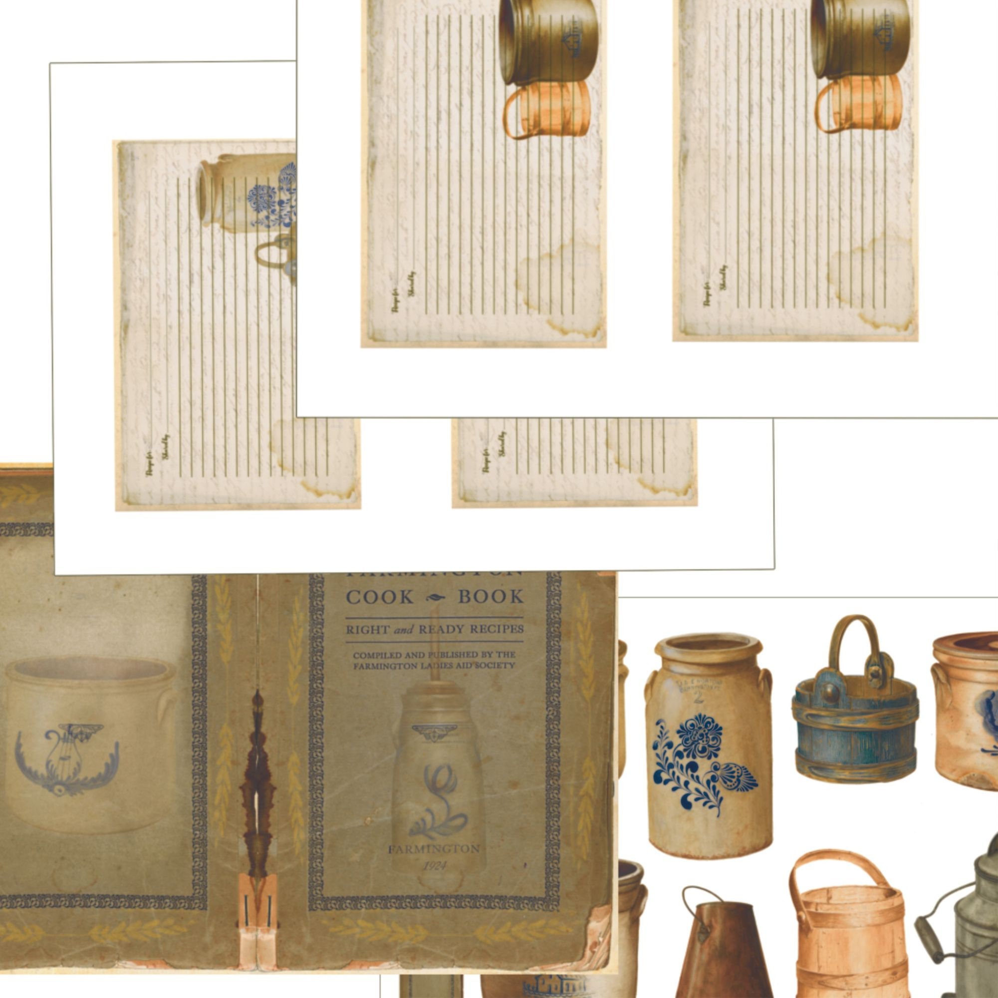 Old Farm Recipe Junk Journal, Junk Journal Kit for Recipes and Cooking ...